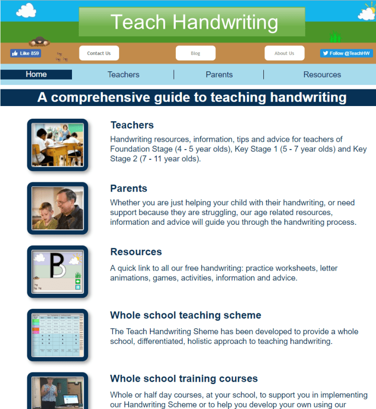 New Teach Handwriting Website Design