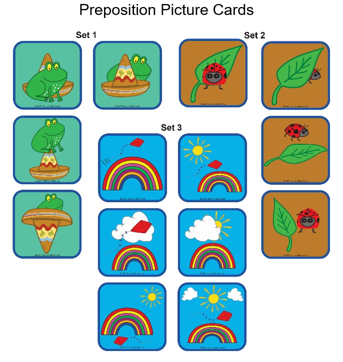 Preposition Matching Picture Cards