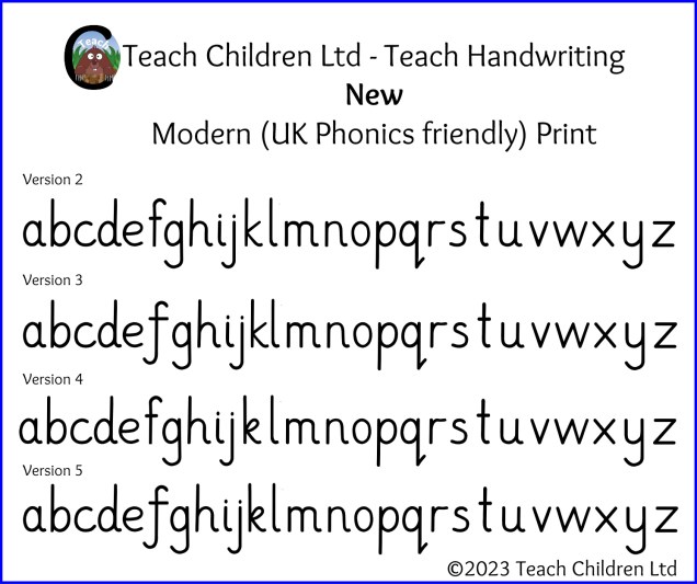 New Modern “UK Phonics friendly” Print Font